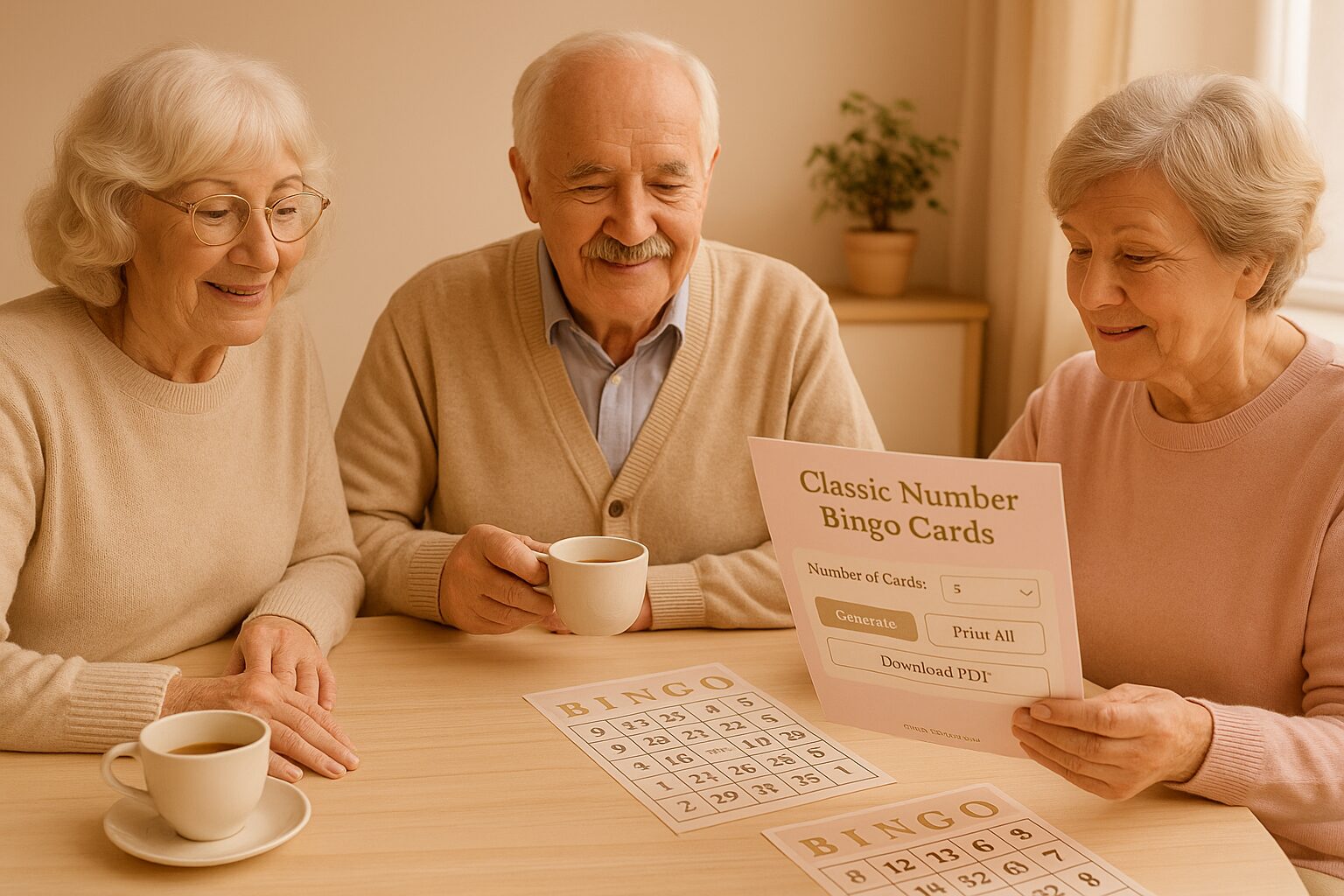 Bingo Game Card Generator - 60 And Over