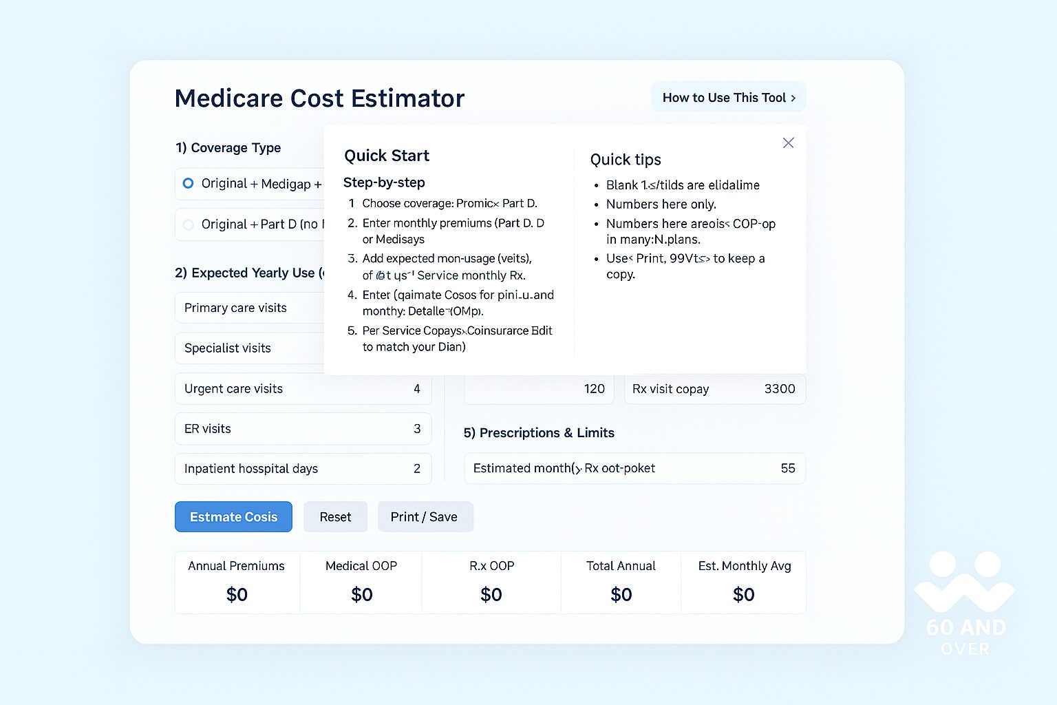 Medicare Cost Estimator | Calculate Your Healthcare Costs – 60AndOver.net